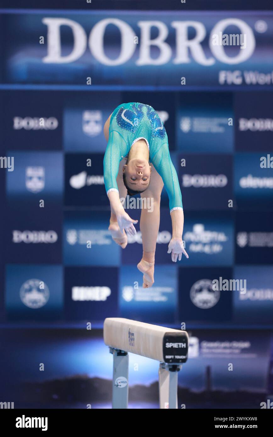 Osijek, Croatia. 07th Apr, 2024. Tina Zelcic of Croatia compete in ...