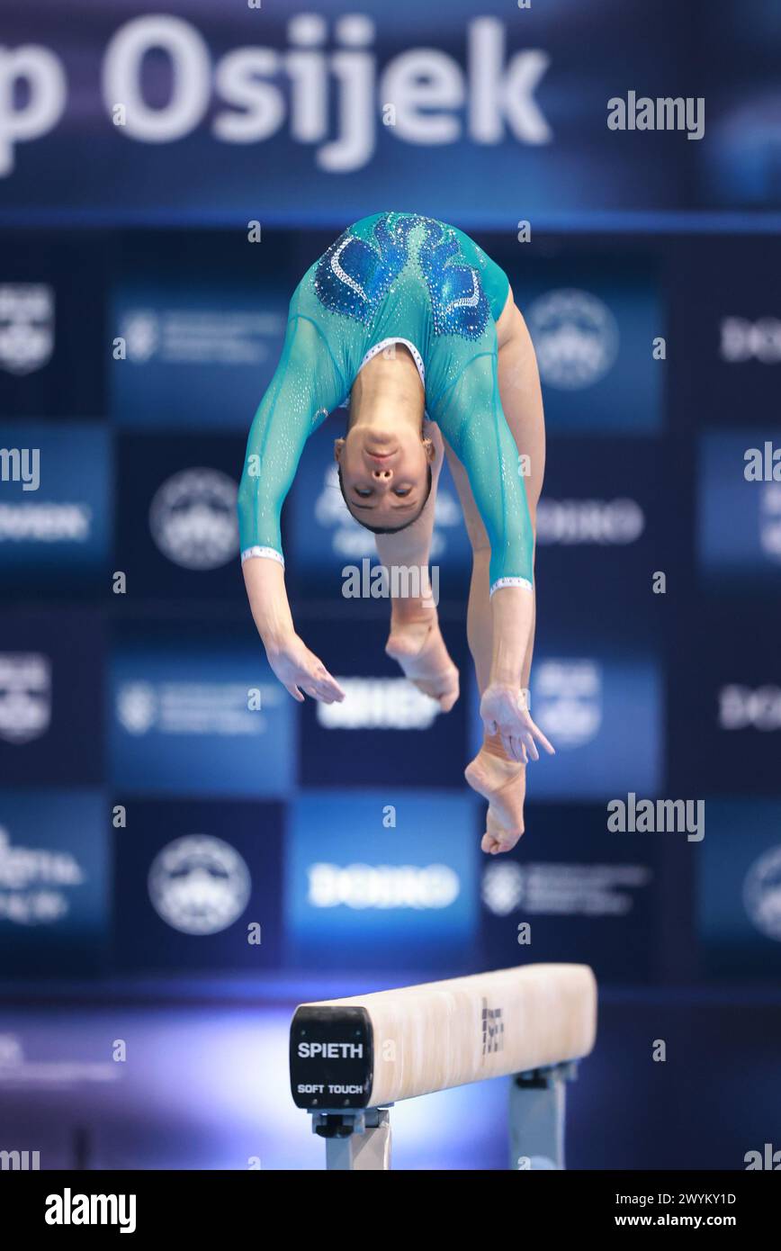 Osijek, Croatia. 07th Apr, 2024. Tina Zelcic of Croatia compete in ...