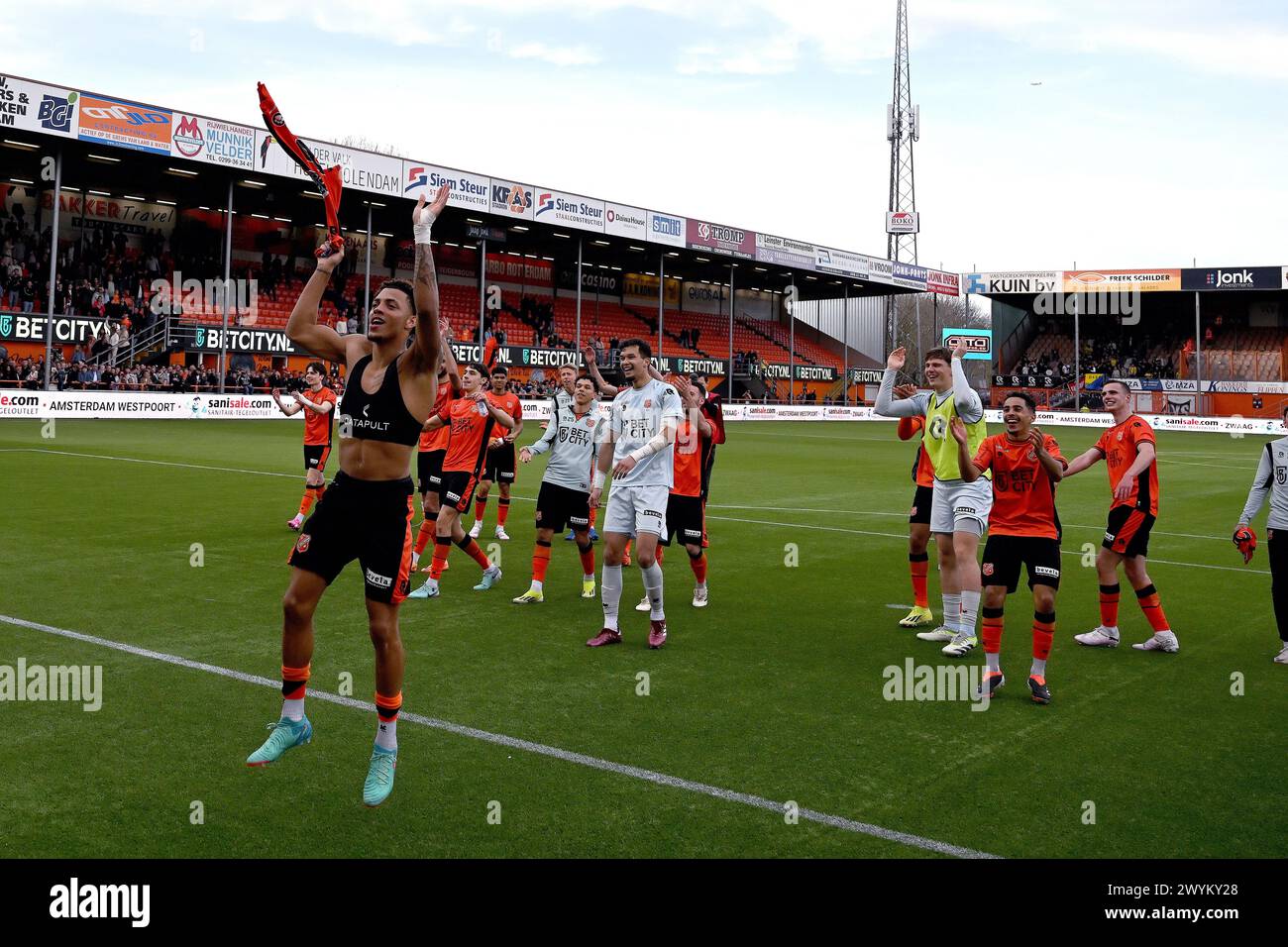 VOLENDAM - FC Volendam players after the Dutch Eredivisie match between FC Volendam and RKC ...