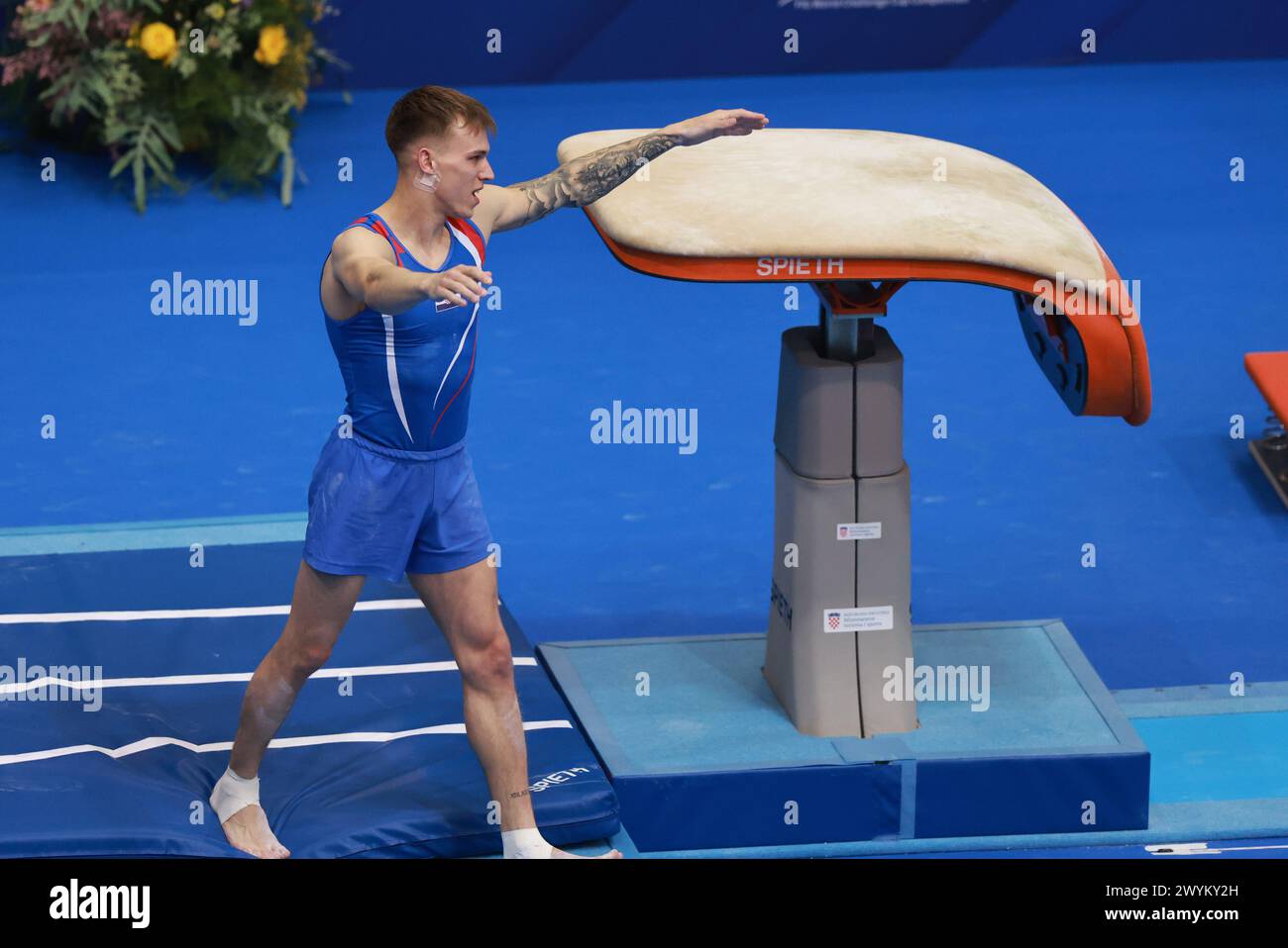 Osijek, Croatia. 07th Apr, 2024. Aurel Benovic of Croatia compete in ...