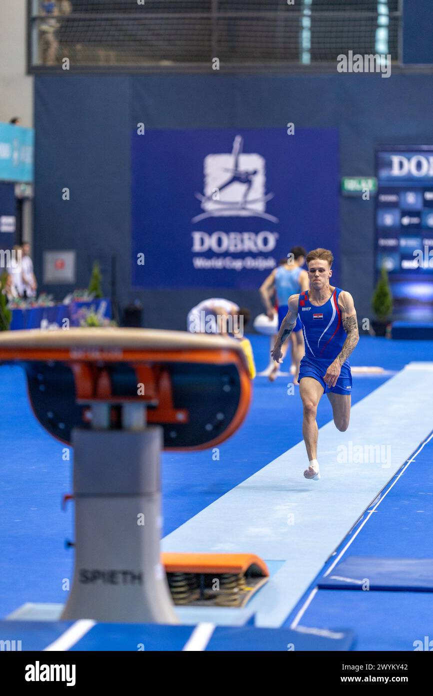 Osijek, Croatia. 07th Apr, 2024. Aurel Benovic of Croatia compete in ...