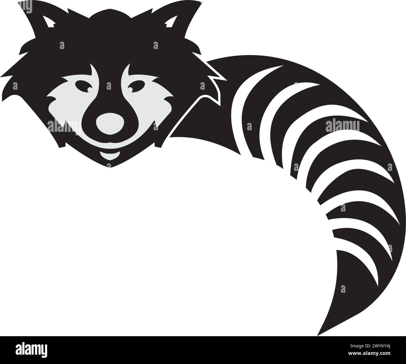 Cute Black raccoon logo vector icon illustration design Stock Vector ...