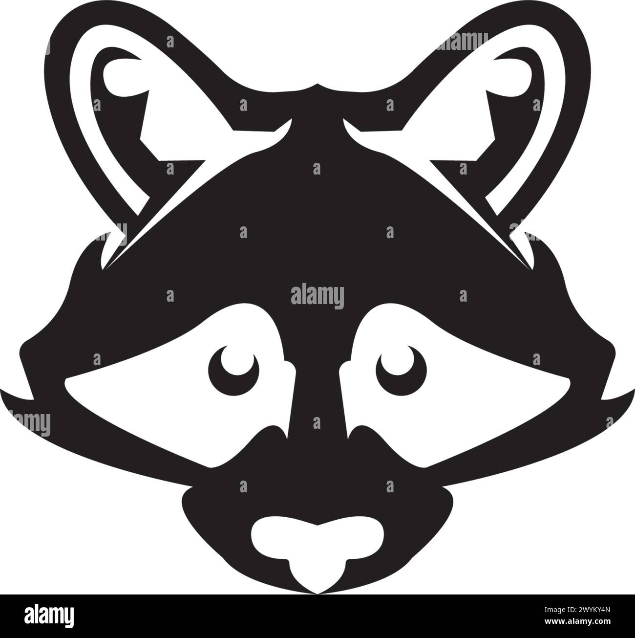 Cute Black raccoon logo vector icon illustration design Stock Vector ...