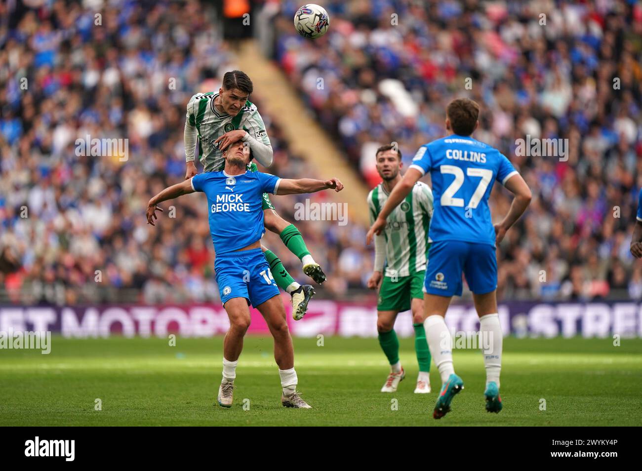 Wycombe Wanderers's Freddie Potts in action against Peterborough United ...