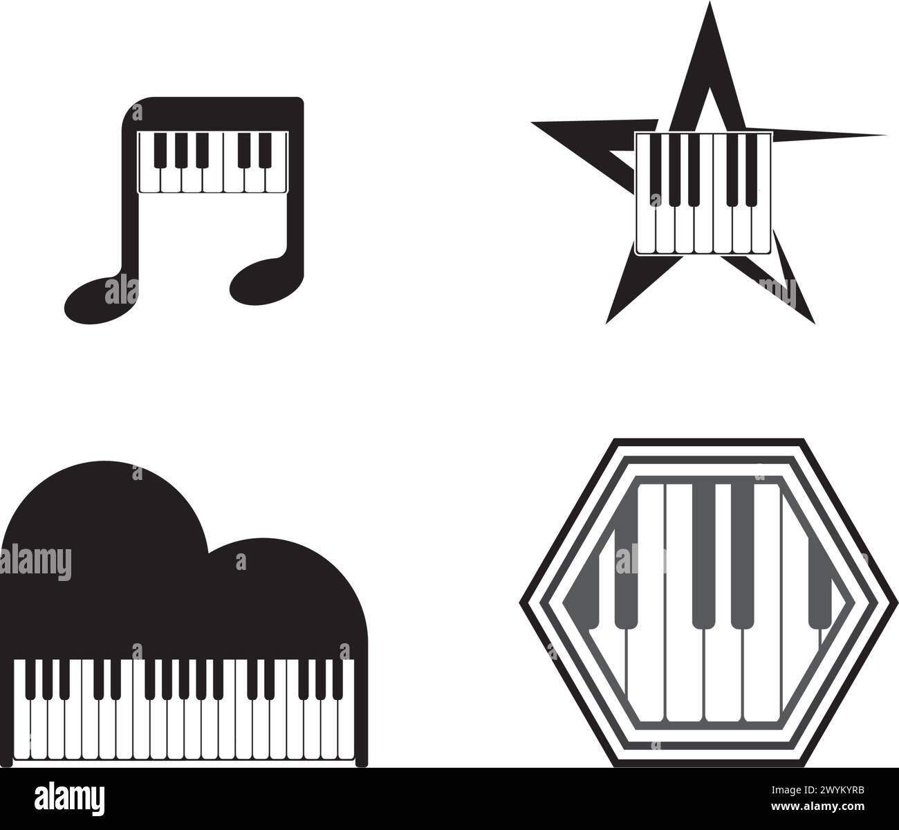 Piano logo template vector icon illustration design Stock Vector Image ...