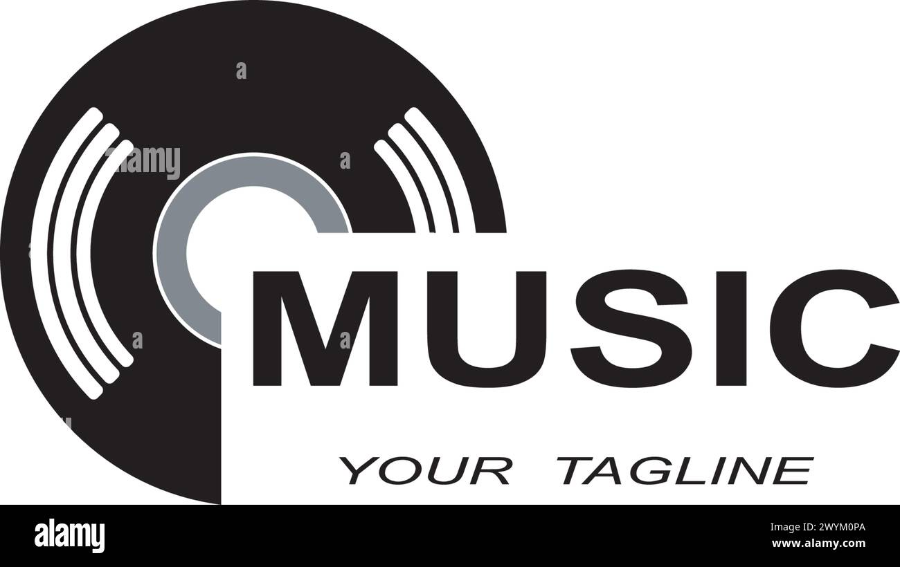 Vinyl disk record music logo vector icon illustration design Stock ...
