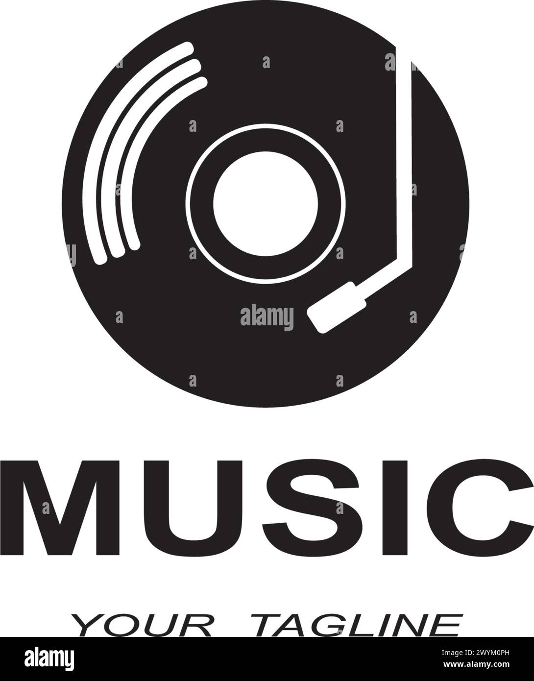 Vintage record player illustration vector Black and White Stock Photos ...