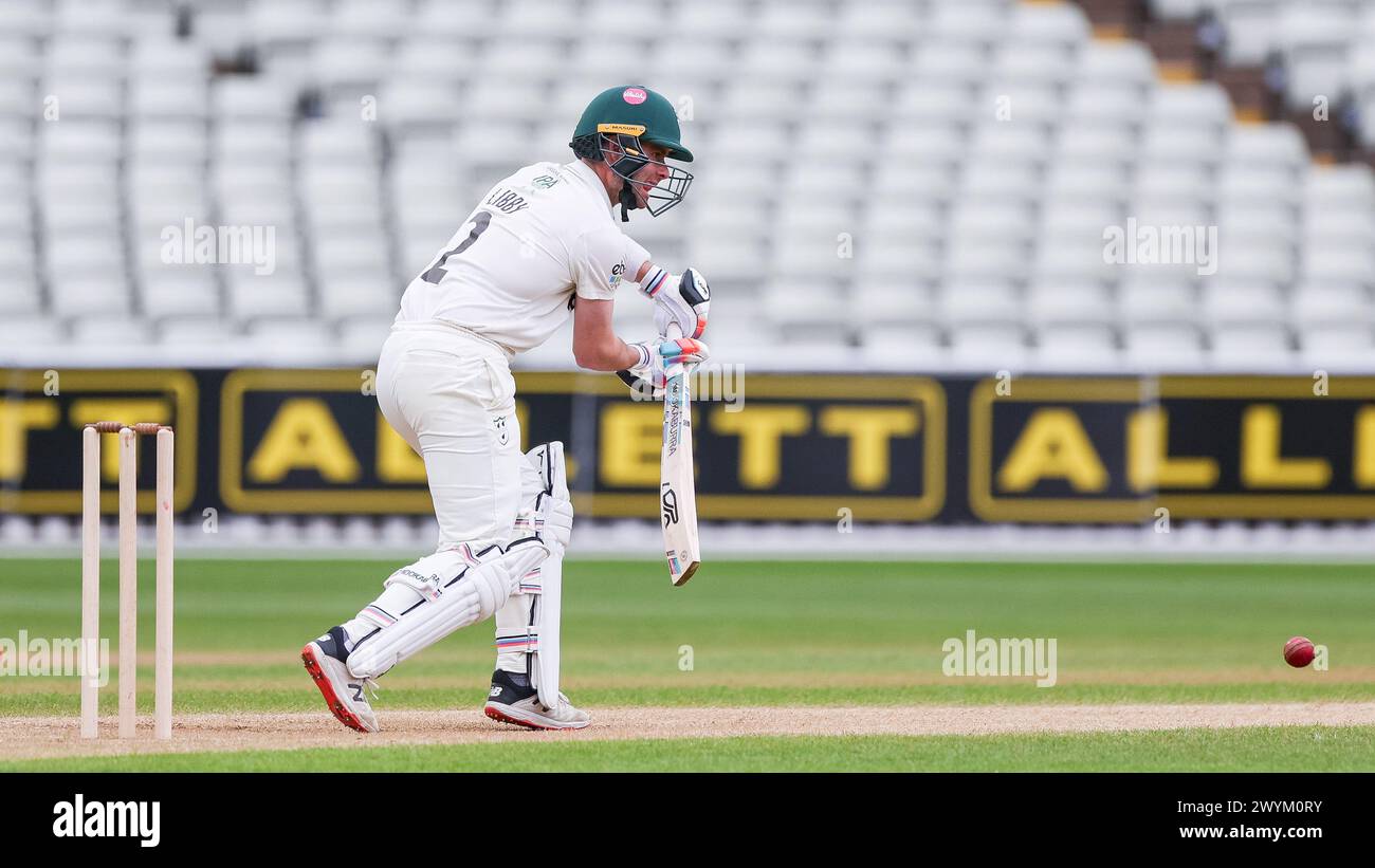 Birmingham, UK. 07th Apr, 2024. Worcestershire's Jake Libby in action ...