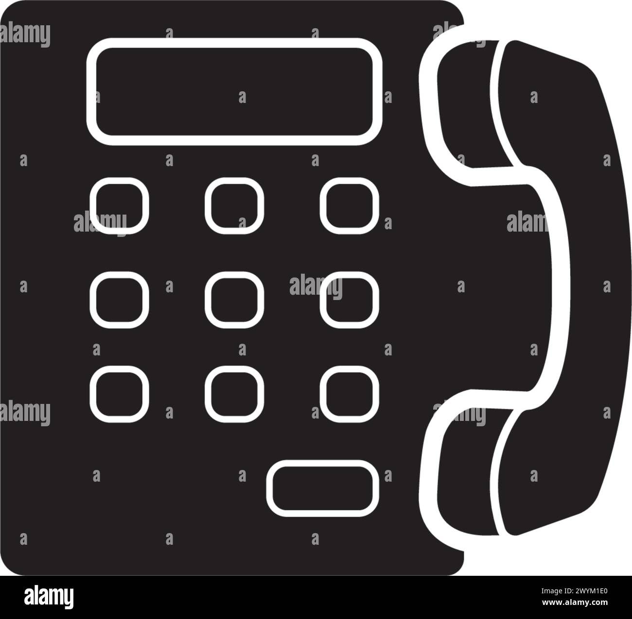 Abstract flat design simple vector ringing phone icon. Telephone symbol ...