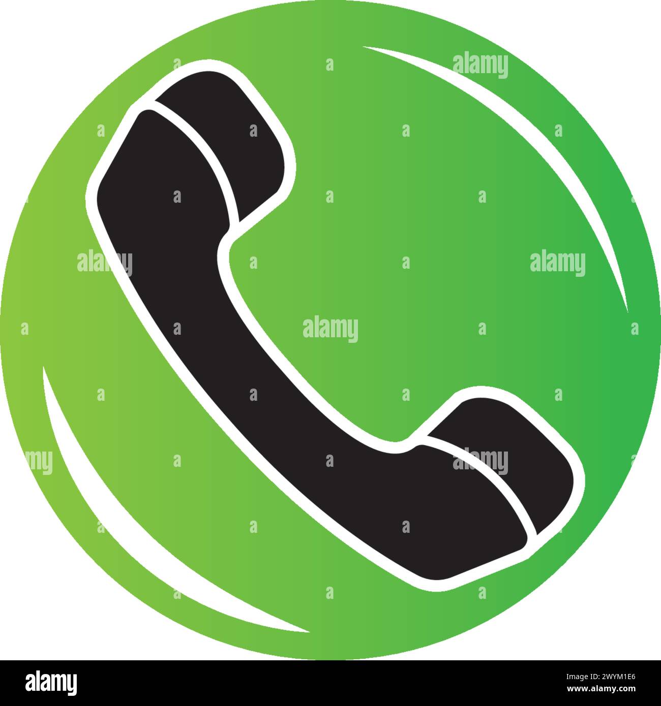Abstract flat design simple vector ringing phone icon. Telephone symbol ...