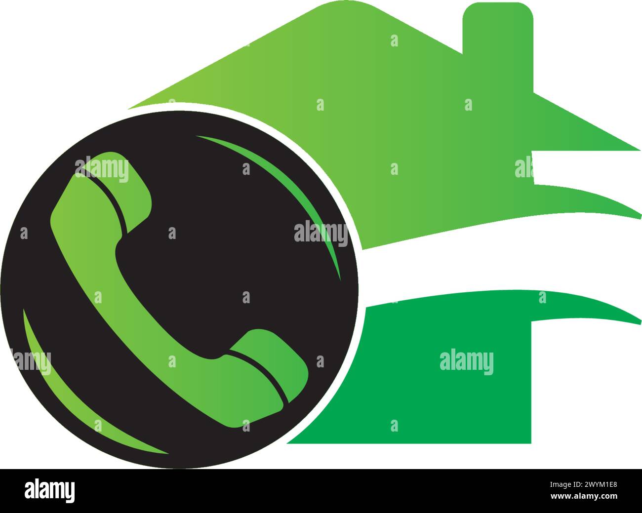 Abstract flat design simple vector ringing phone icon. Telephone symbol ...