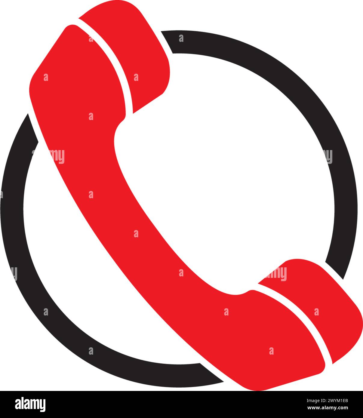 Abstract flat design simple vector ringing phone icon. Telephone symbol ...