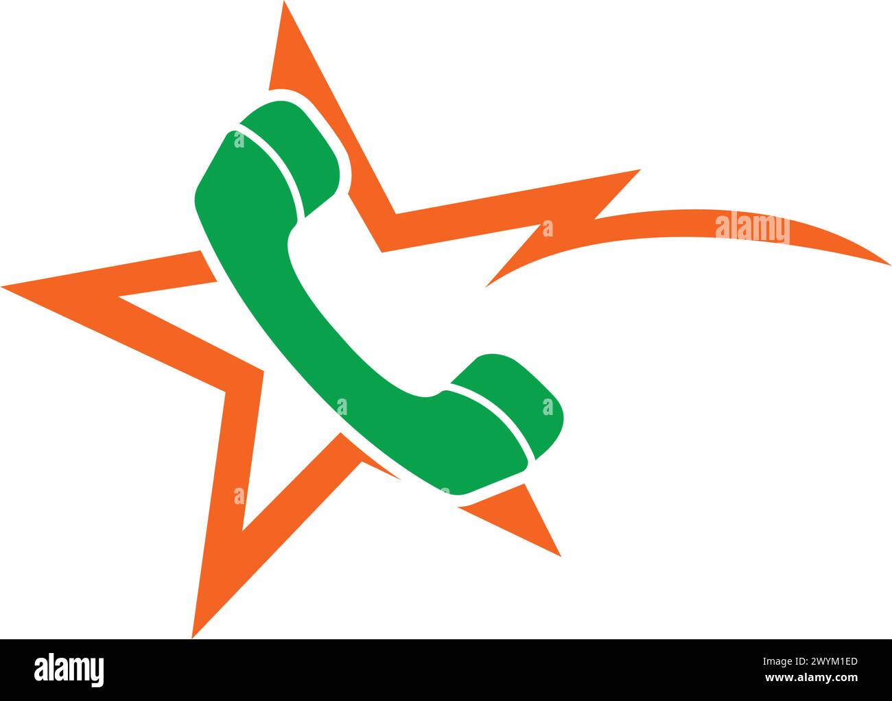 Abstract flat design simple vector ringing phone icon. Telephone symbol ...