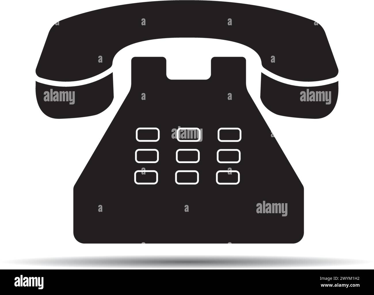 Retro phone flat illustration Black and White Stock Photos & Images - Alamy