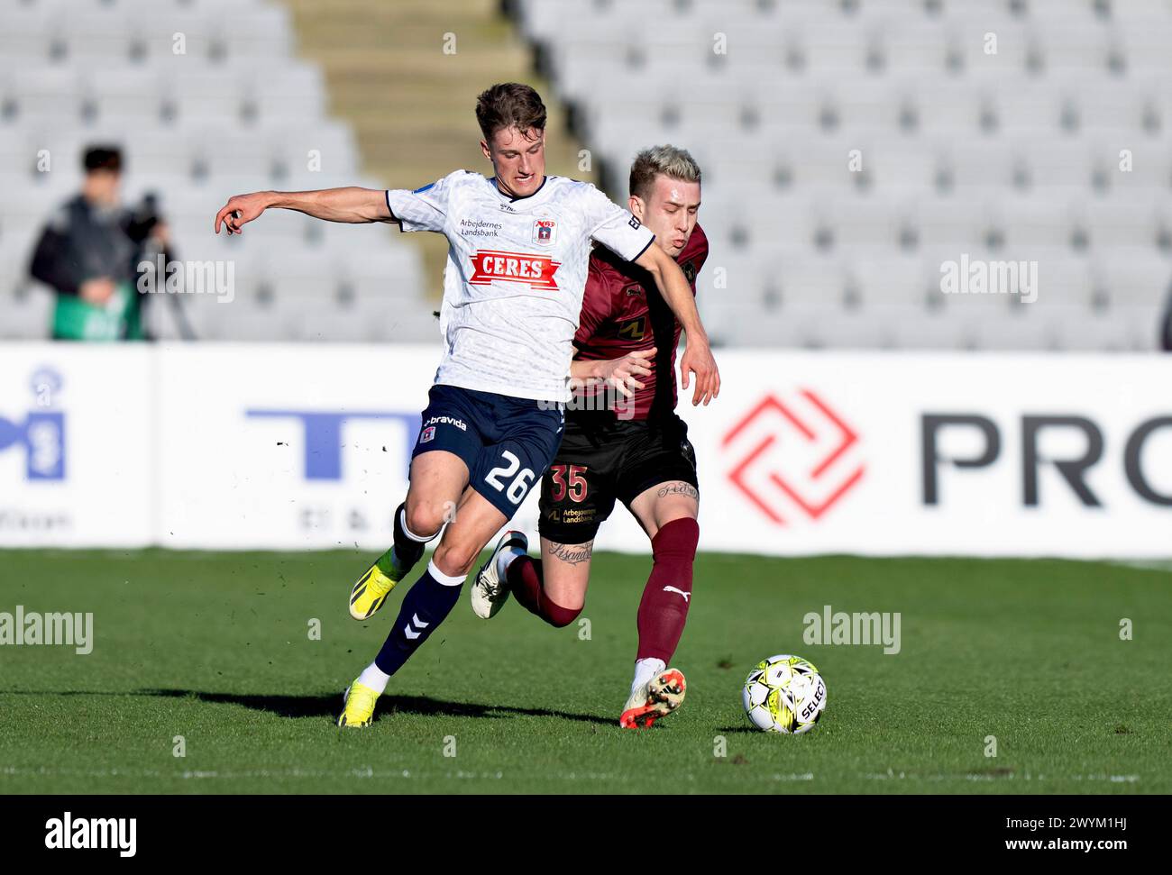 AGF's Jacob Andersen against FC Midtjylland's Charles in the 3F ...