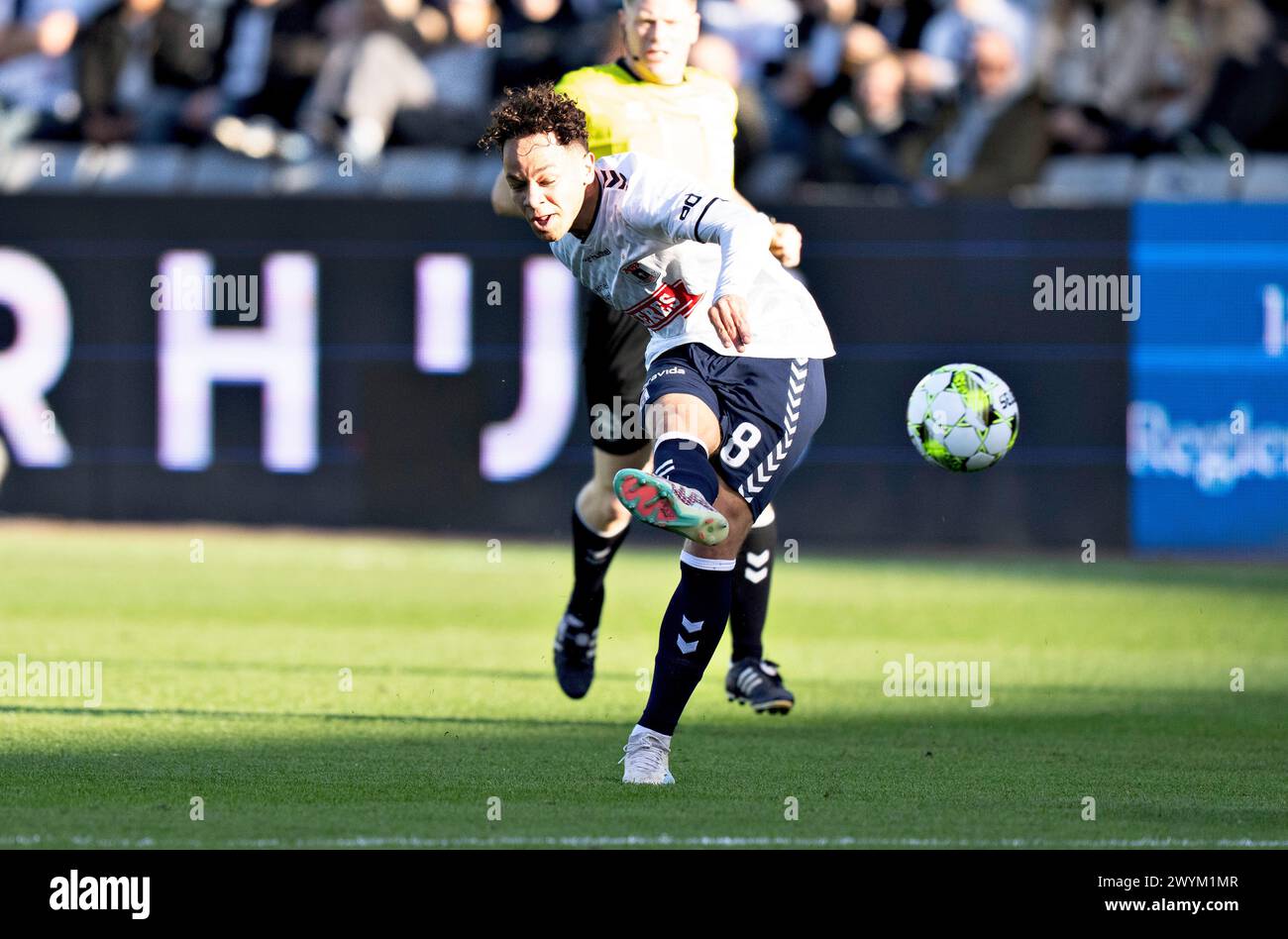 AGF's Mikael Andersson in an attempt in the 3F Superliga match between ...