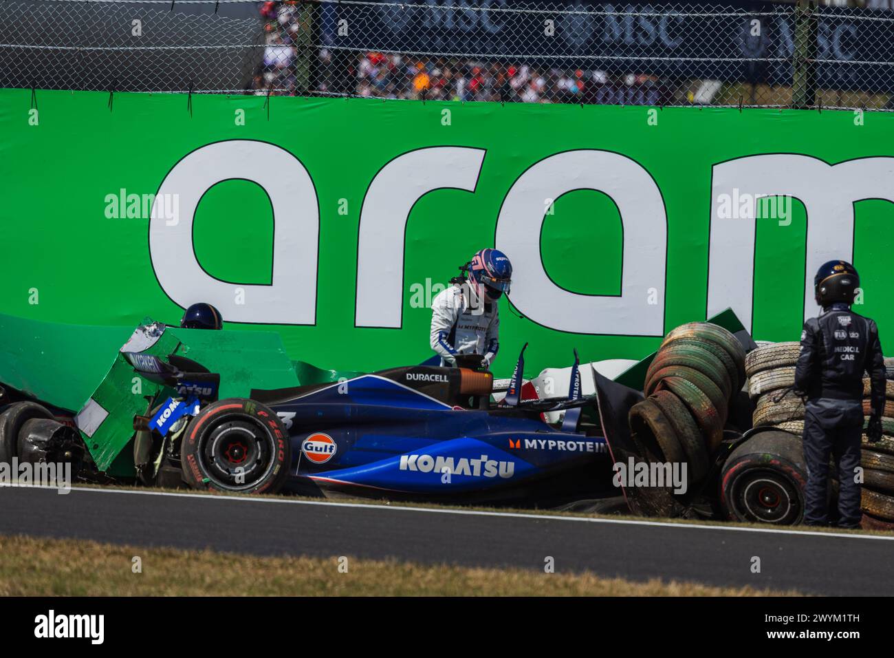 Suzuka Circuit, Mie, Japan. 7.April.2024; Daniel Ricciardo and Alex ...