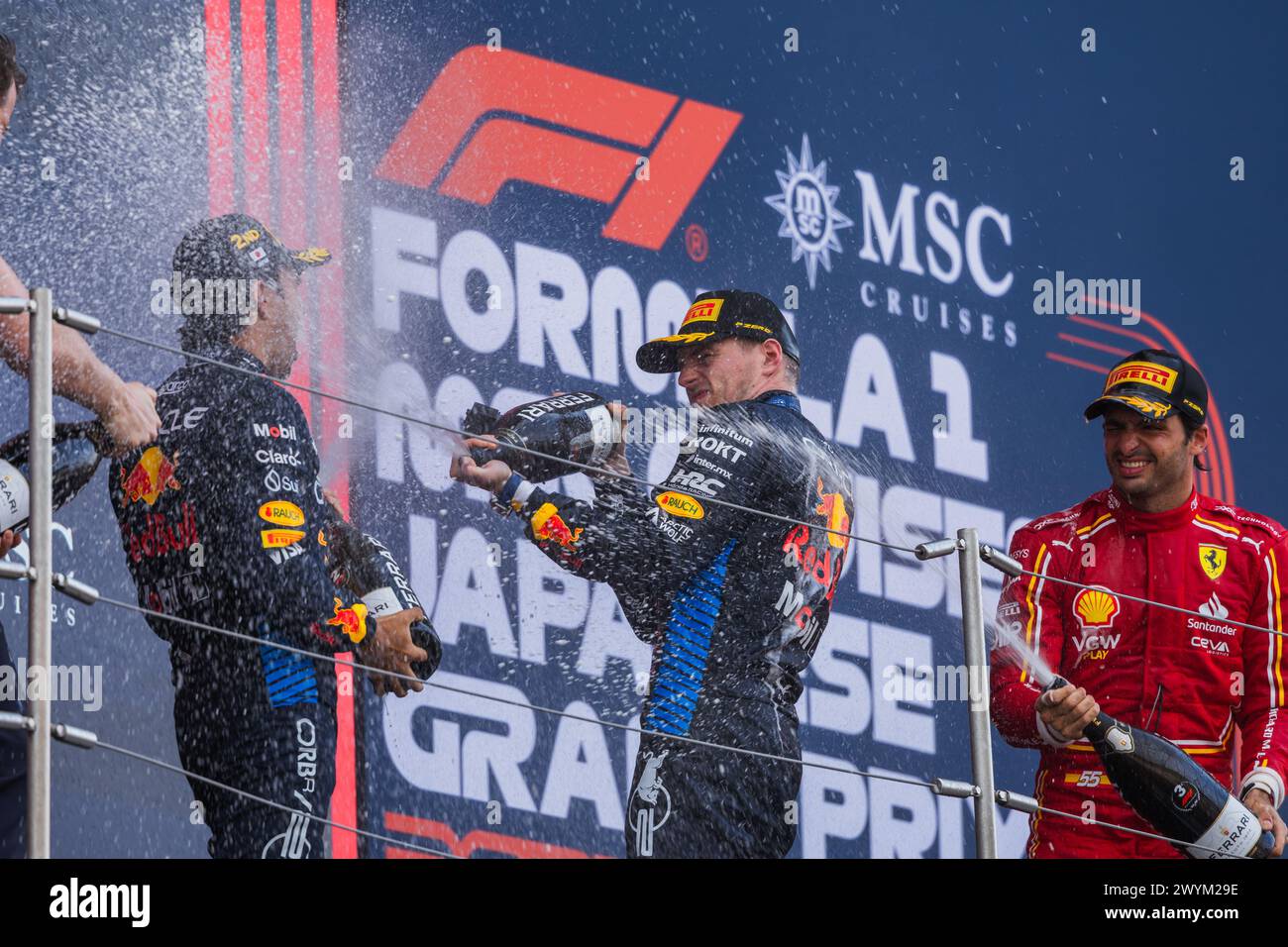 Carlos sainz podium hi-res stock photography and images - Alamy