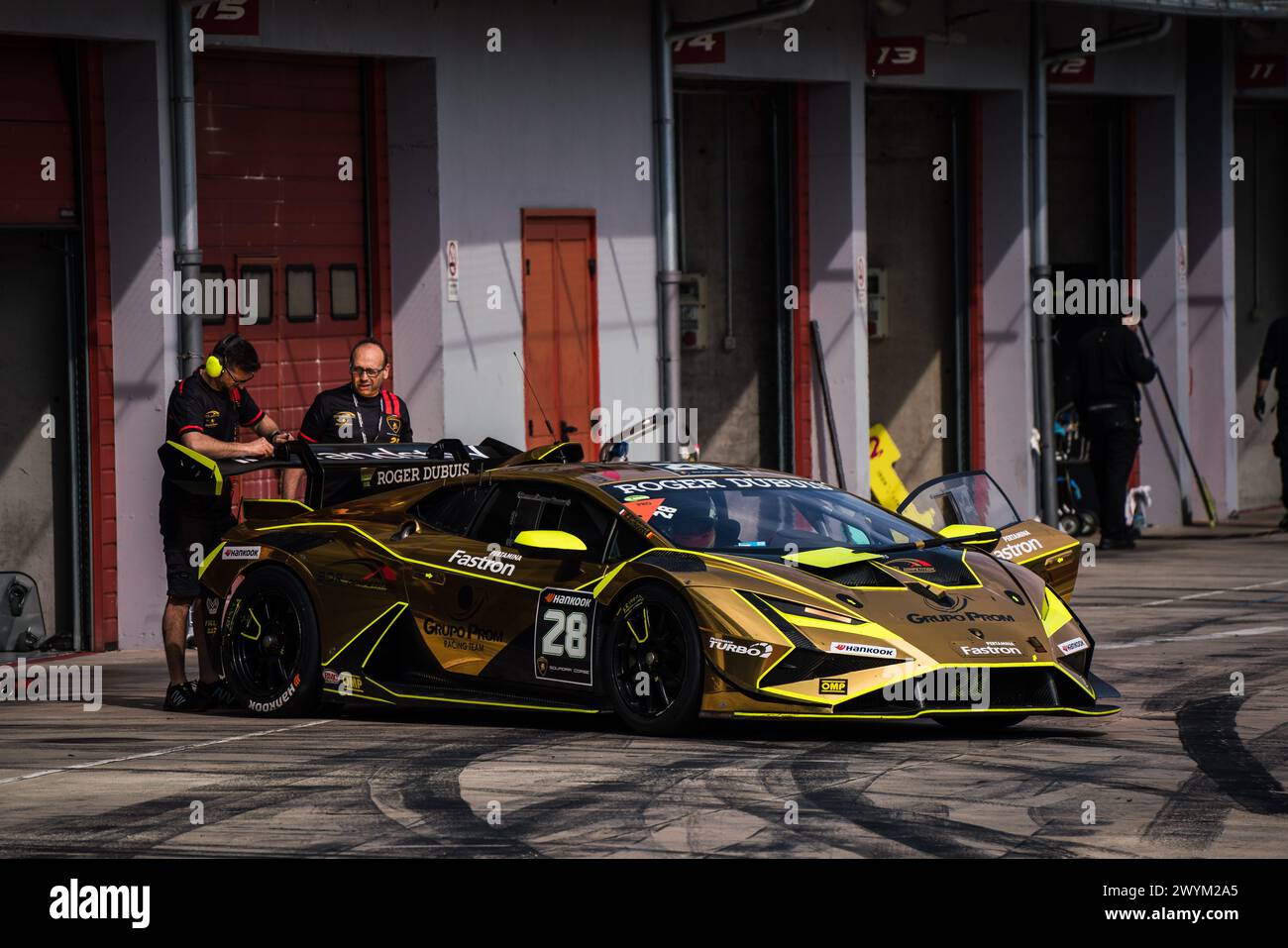 Imola, Bologna, Italy. 6th Apr, 2024. Lamborghini HuracaÌ€n Super Trofeo Evo 2 No. 20 of the ...