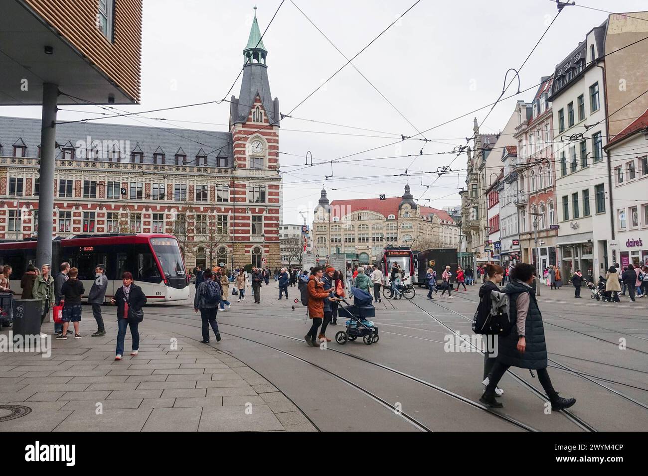 Tram on anger square hi-res stock photography and images - Alamy
