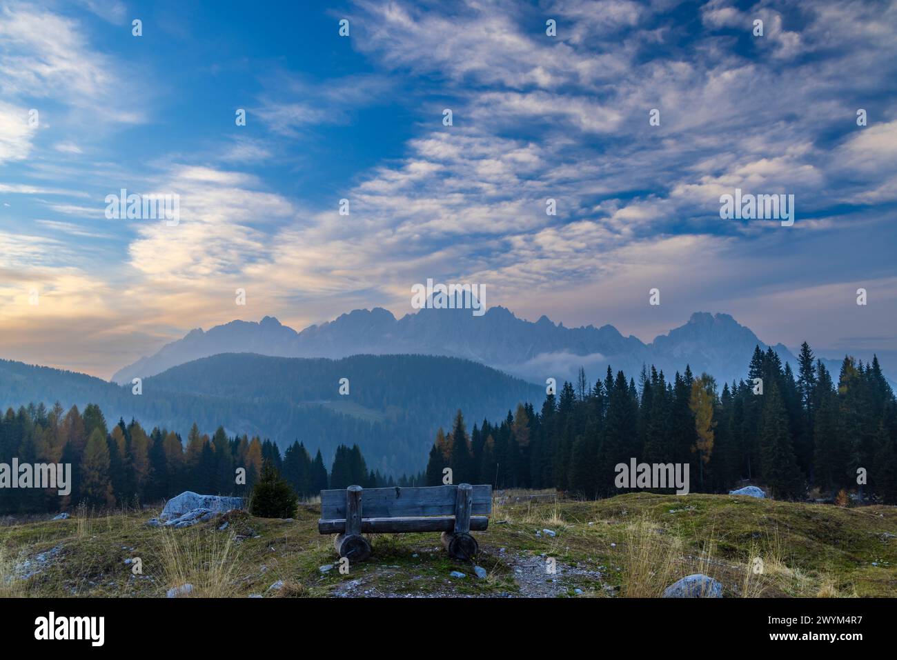 Landscape near Sella di Razzo and Sella di Rioda pass, Carnic Alps ...