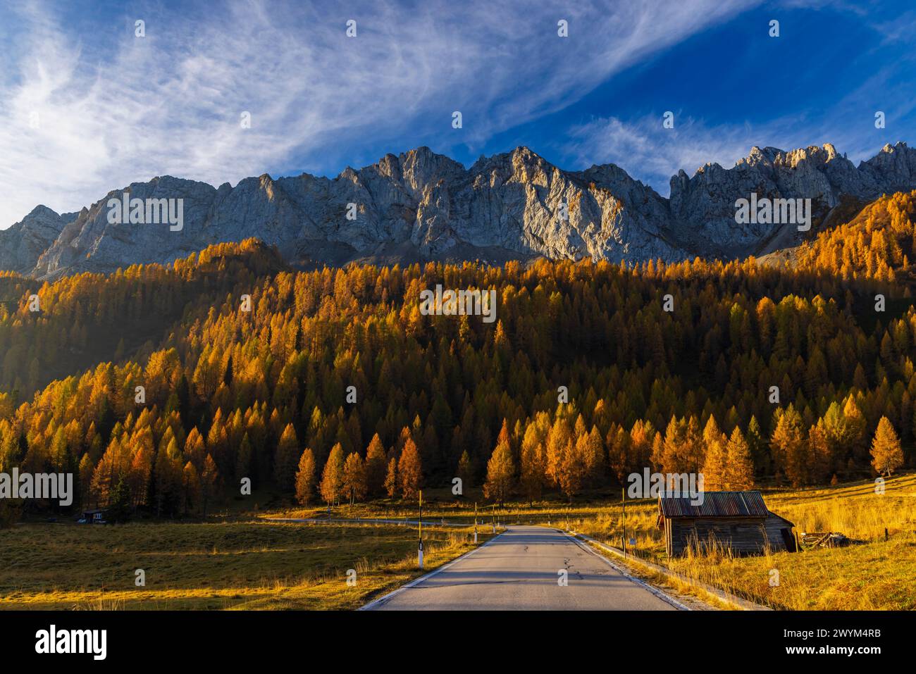 Landscape near Sella di Razzo and Sella di Rioda pass, Carnic Alps ...