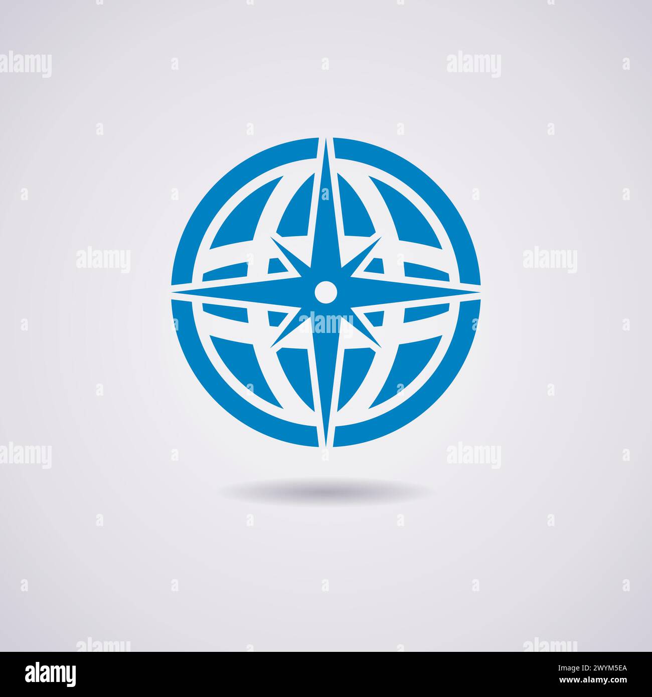 vector icon of earth globe and compass Stock Vector Image & Art - Alamy
