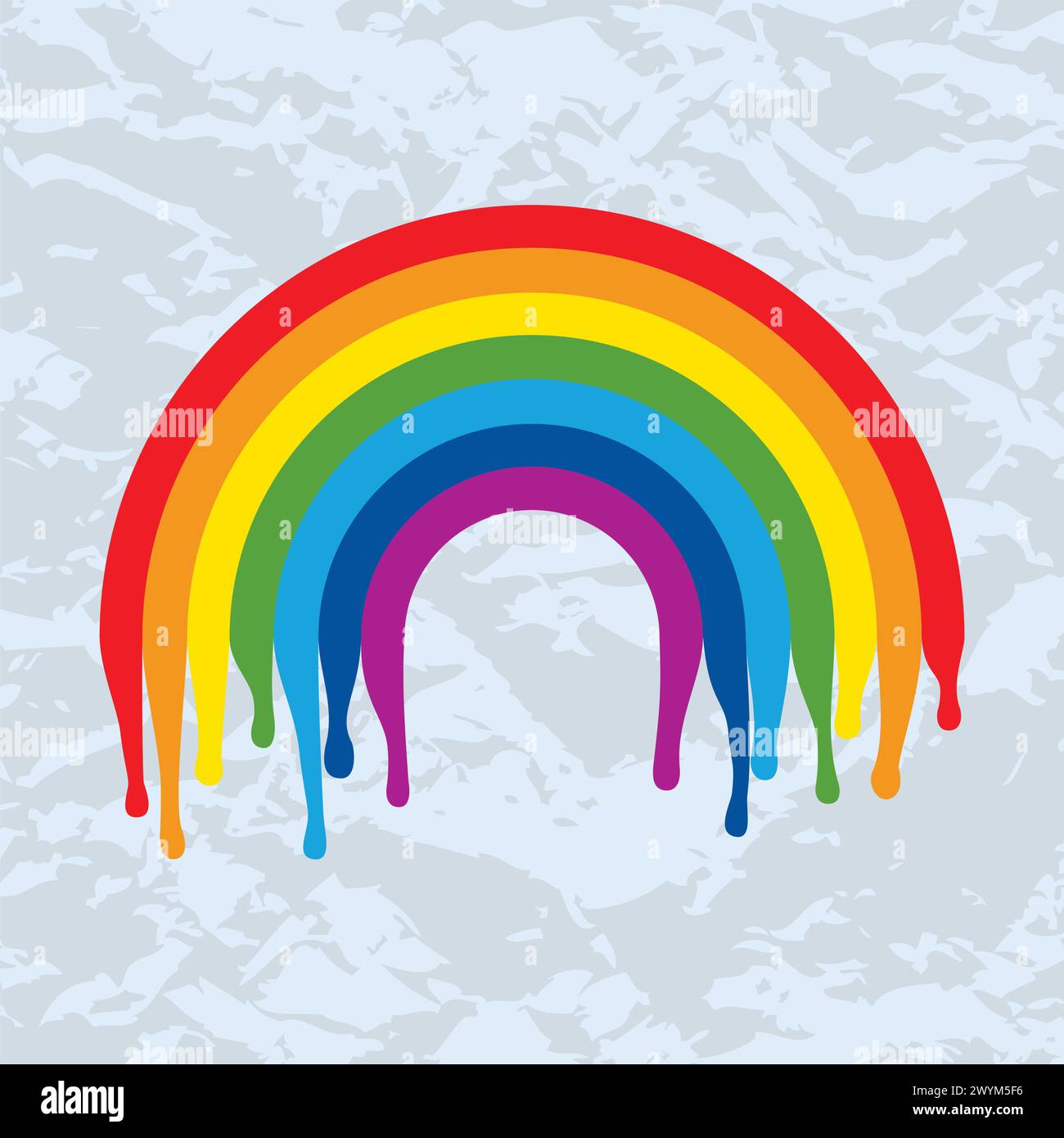 vector symbol of rainbow arc painted on old paper Stock Vector Image ...