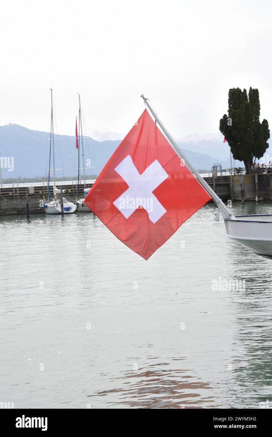 Schweiz Bodenssee Schifffahrt Schiff Zuerich-Schweizer Flagge Lindau 07 ...