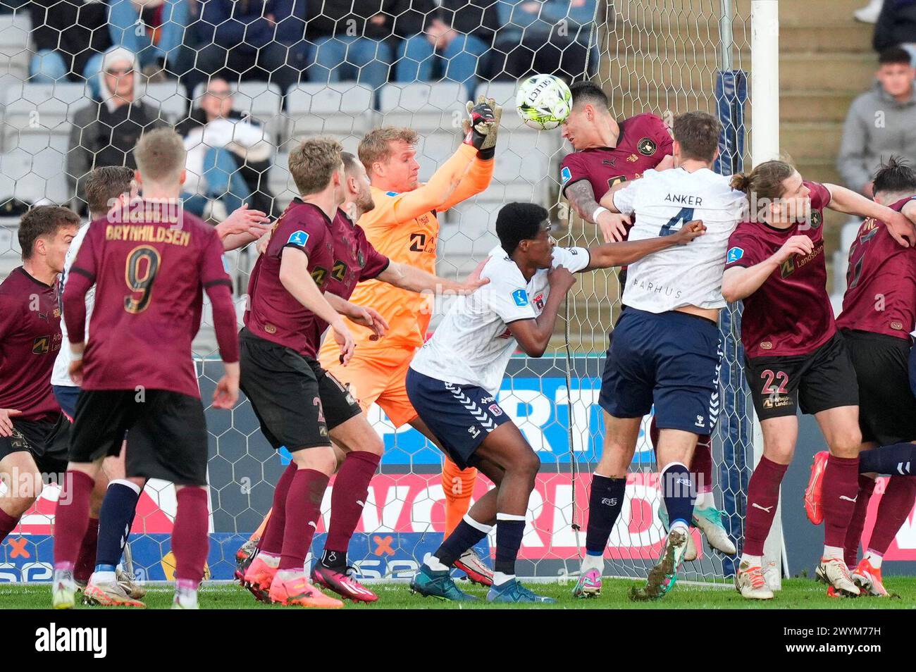 Super League match between AGF and FC Midtjylland at Ceres Park in Aarhus on Sunday, April 7 ...