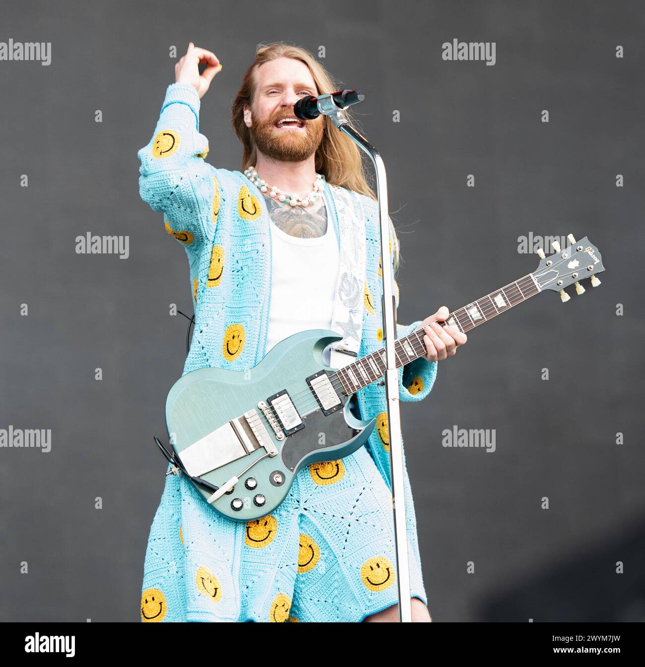 Sam Ryder on the Main Stage at Isle of Wight Festival 2023 Stock Photo ...