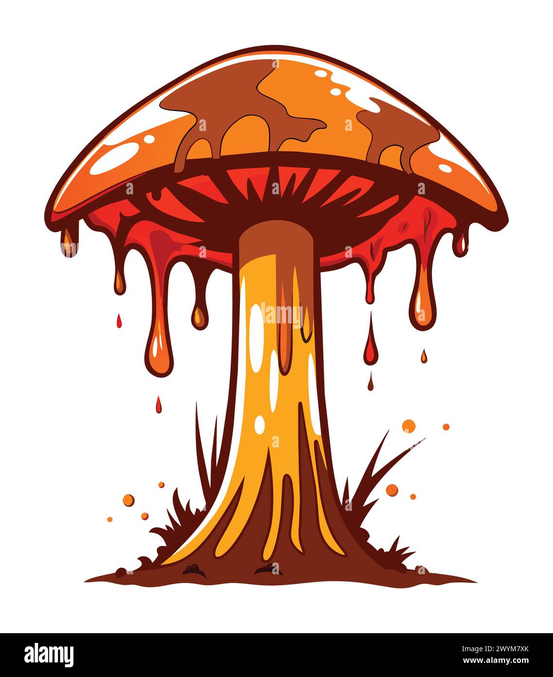 illustration of a mushroom .mushroom Rust graffiti art , Abstract ...