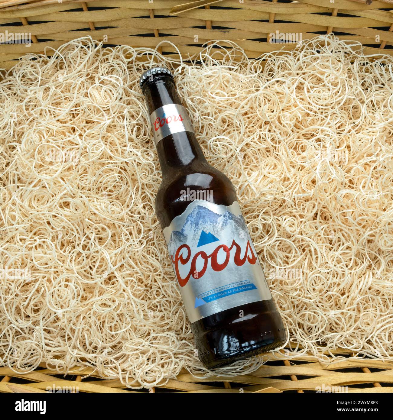 Irvine, Scotland, UK - March 20, 2024: Coors branded alcoholic beer ...