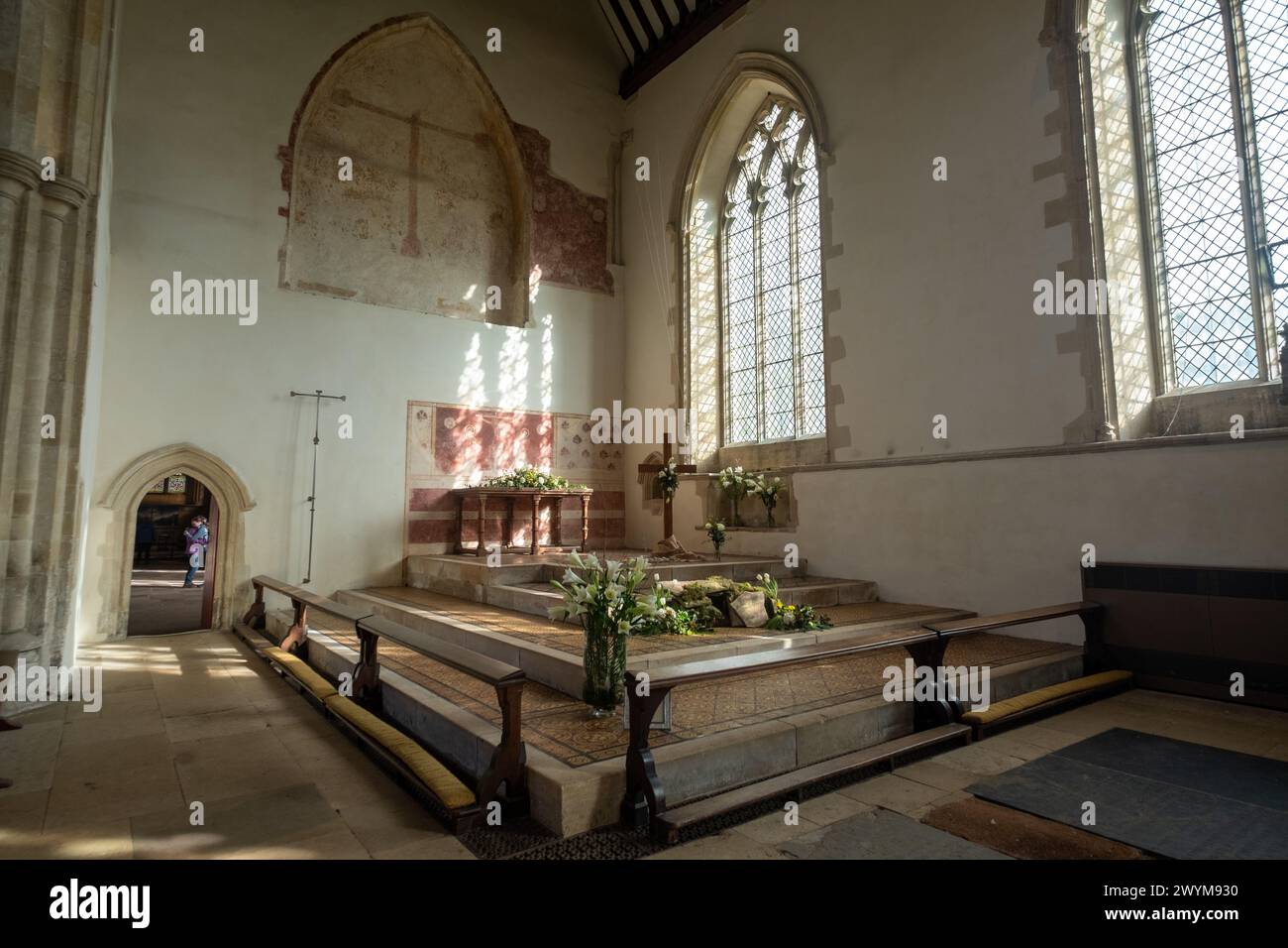 Sunday 7th April 2024, Dorchester-on-Thames, England, UK - Interior of Dorchester Abbey Stock ...