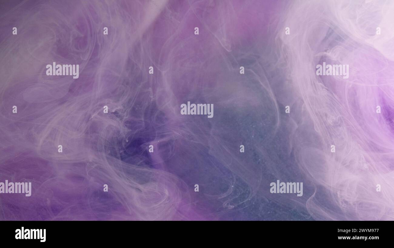 Color smoke mix. Ink water flow. Liquid galaxy. Purple white silk haze ...