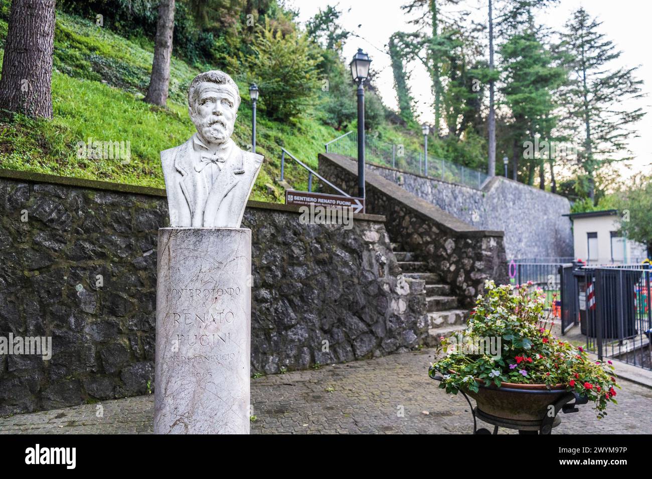 The bust of Italian writer Renato Fucini, known as Neri Tanfucio, in ...