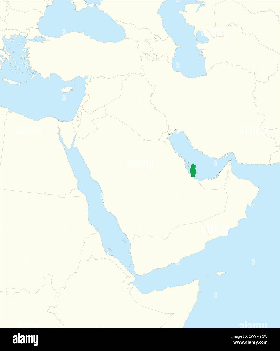Green map of QATAR inside beige map of the Middle East Stock Vector ...