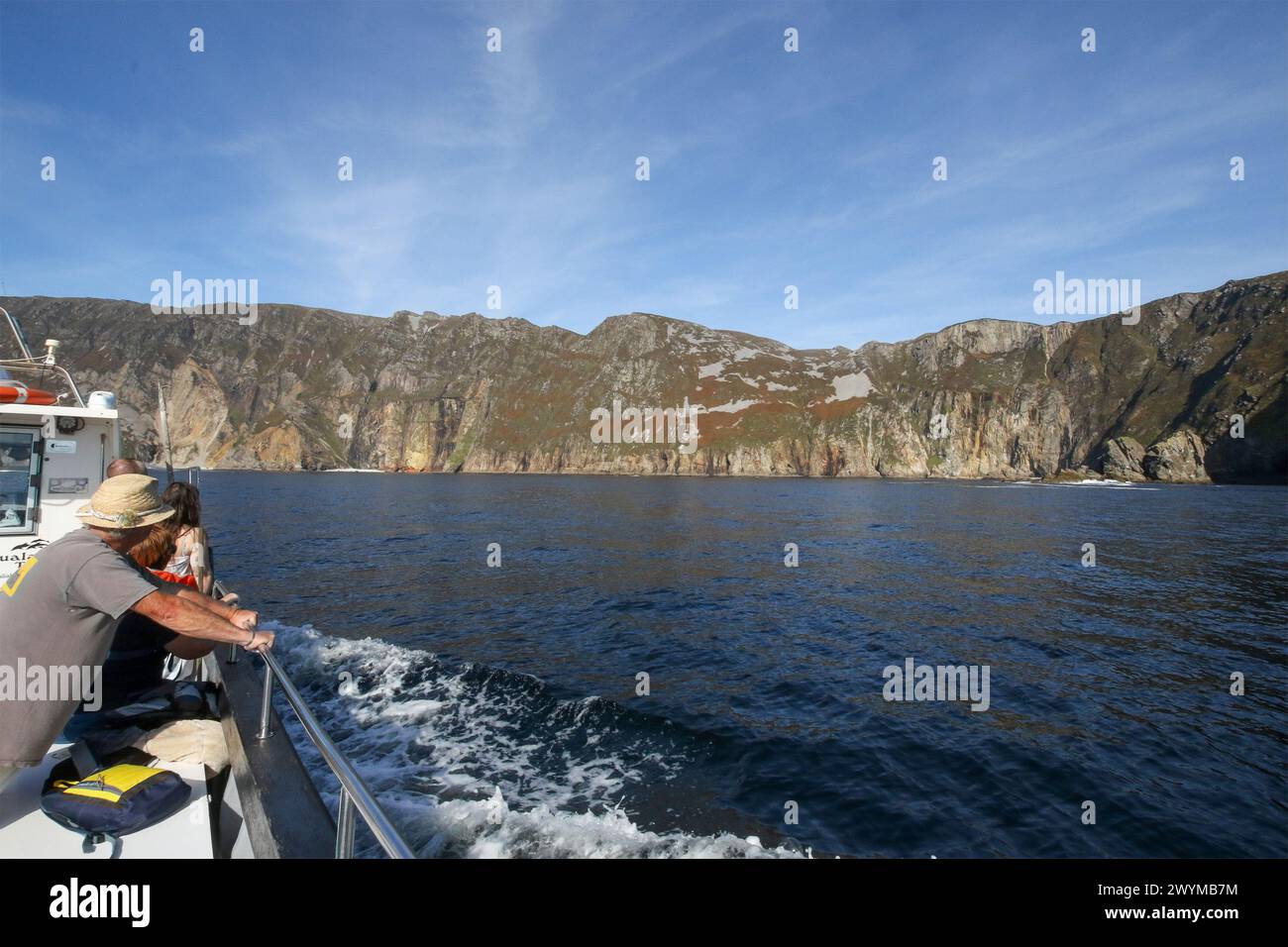 Passengers on Donela boat trip heading towards the coast of Donegal at ...