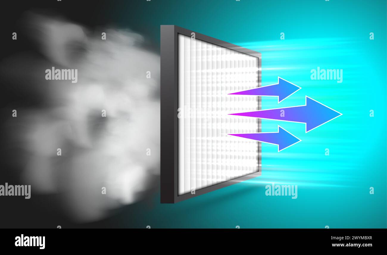 Air filter purify effect. Car airbox and cabin filter example ...