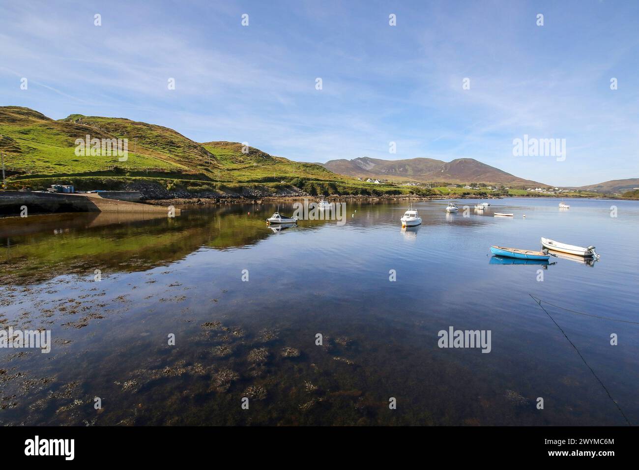 Teelin harbour County Donegal coast landscape bright sunny day Teelin ...
