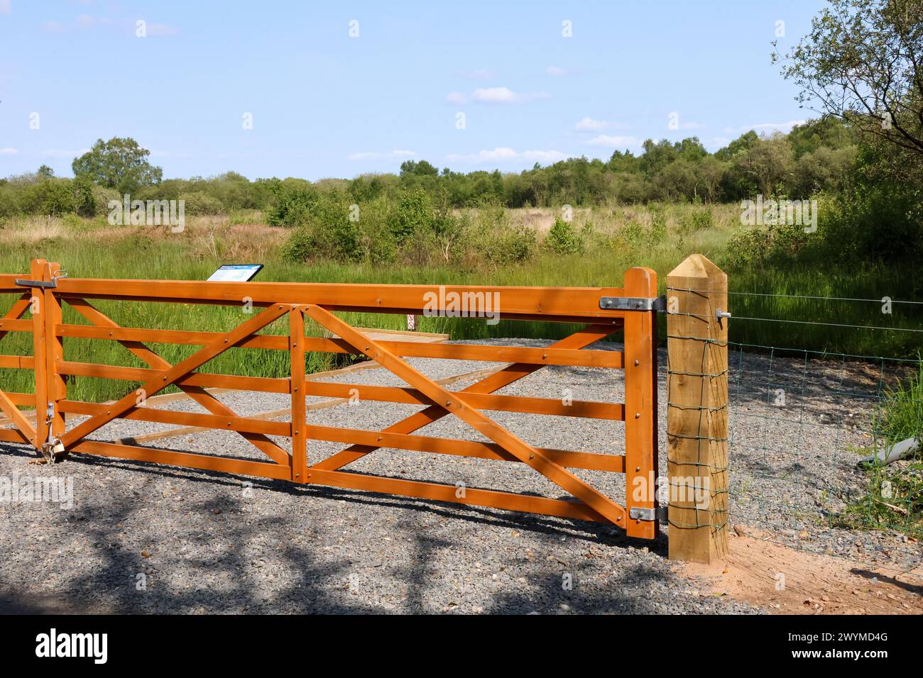 View across Montiaghs Moss nature reserve from new pedestrian entrance ...