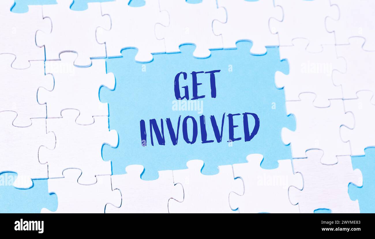 A puzzle with the word Get Involved written in the middle Stock Photo ...