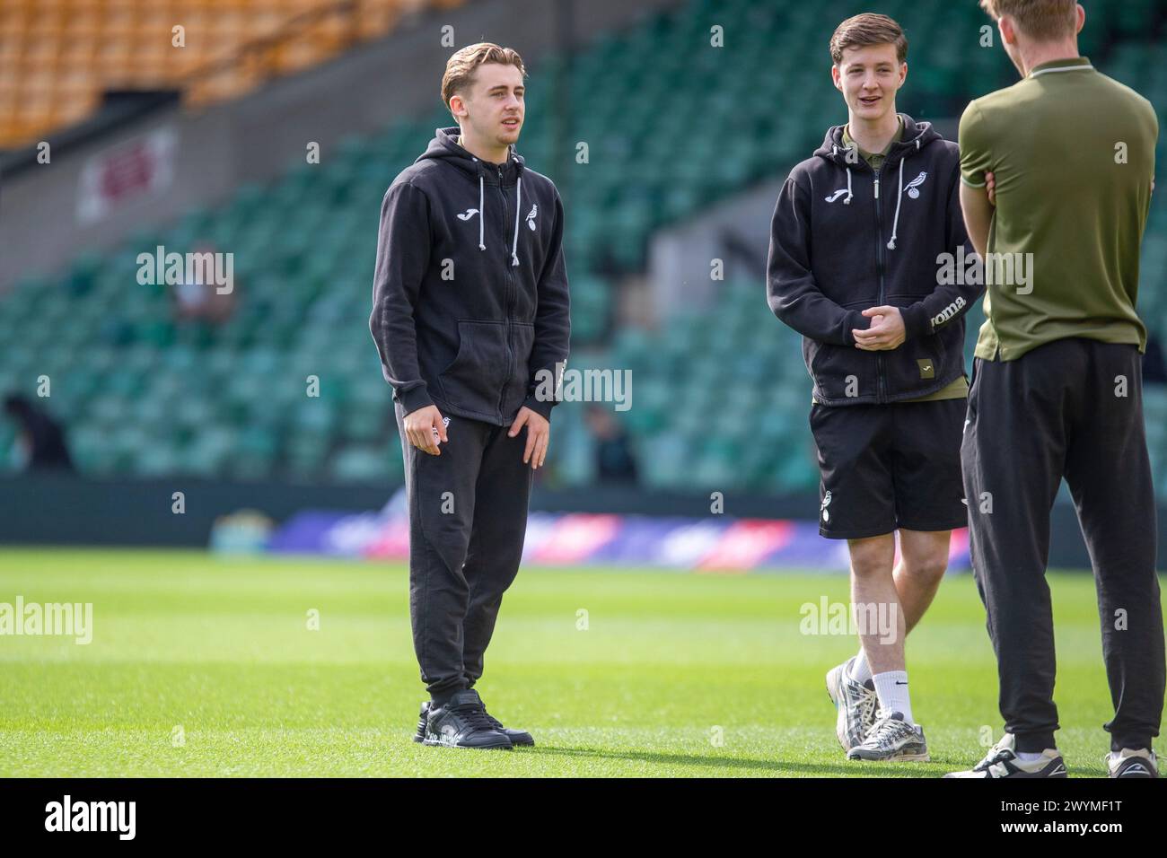 Finley Welch of Norwich City and Kellen Fisher of Norwich City is seen ...