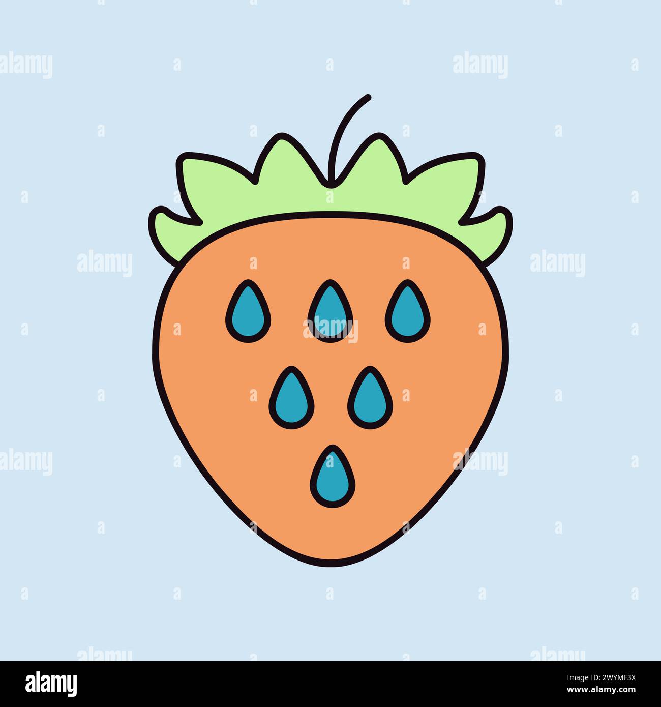 Strawberry vector icon. Graph symbol for food and drinks web site, apps ...