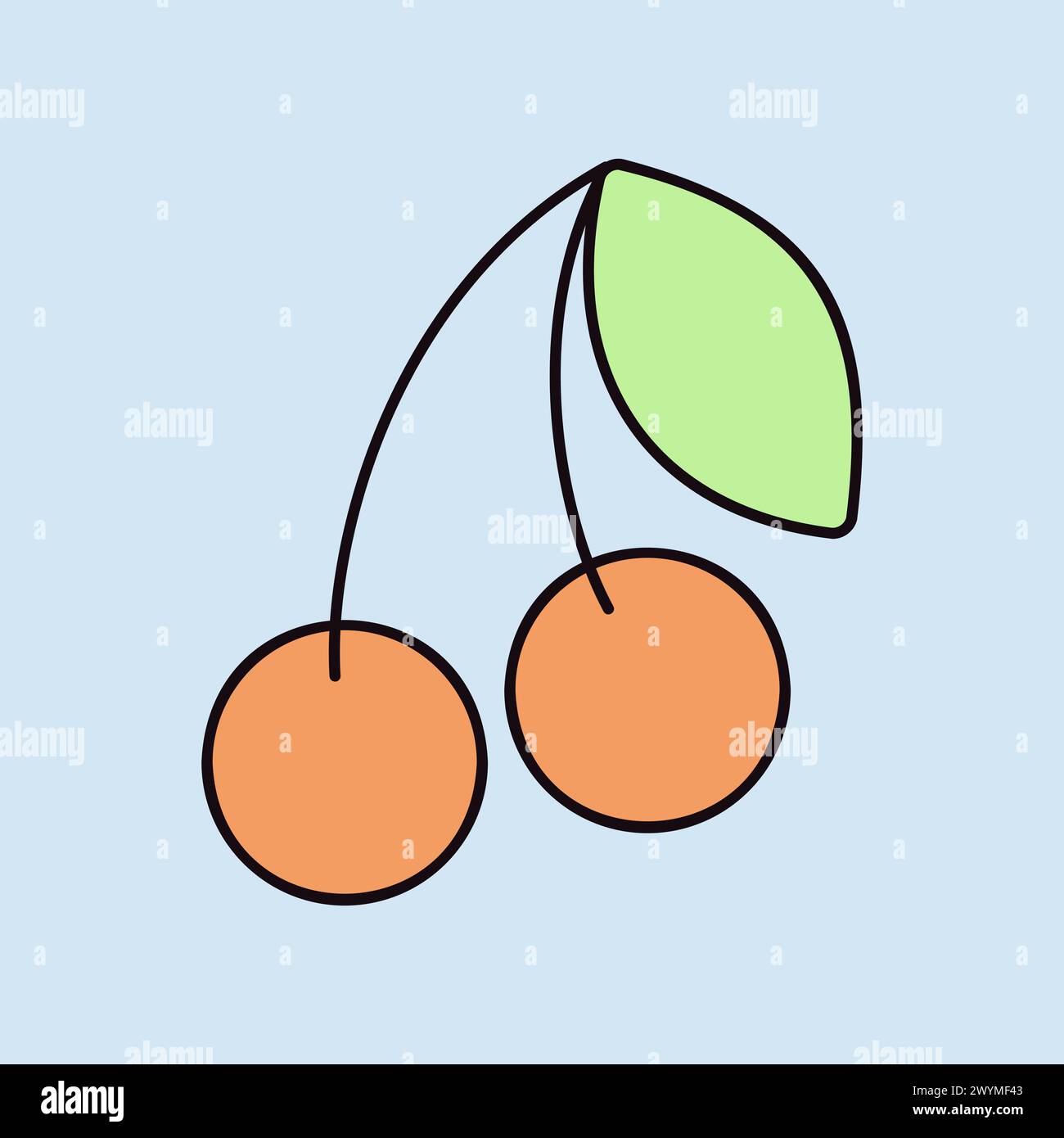 Cherry vector icon. Graph symbol for food and drinks web site, apps ...