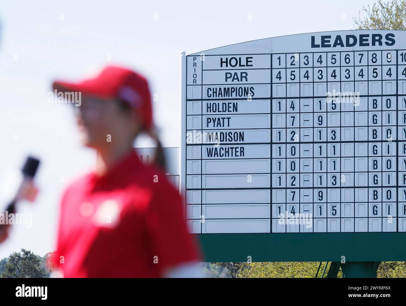 Augusta, United States. 06th Apr, 2024. Lily Wachter celebrates after ...