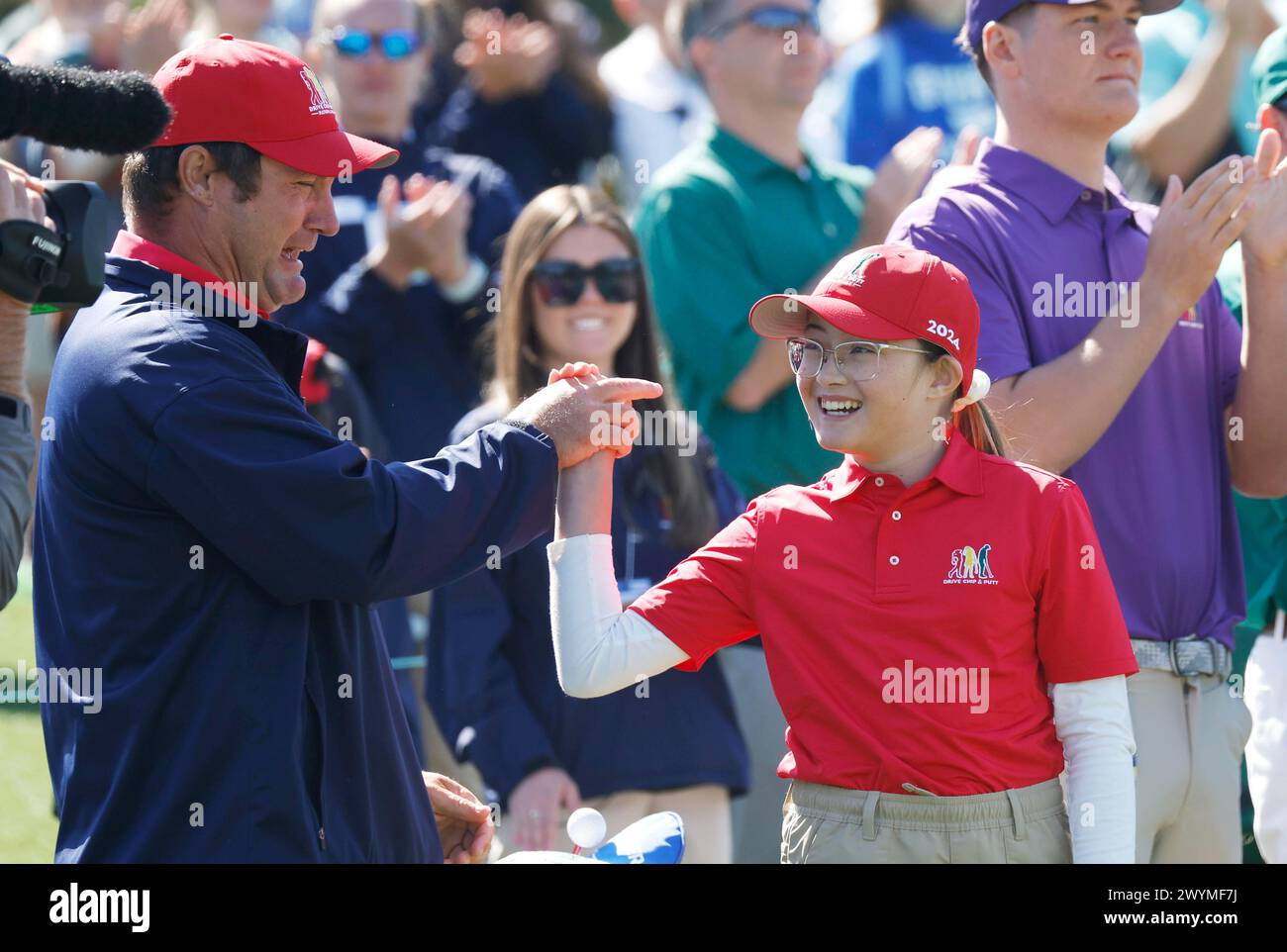 Augusta, United States. 06th Apr, 2024. Lily Wachter celebrates after ...