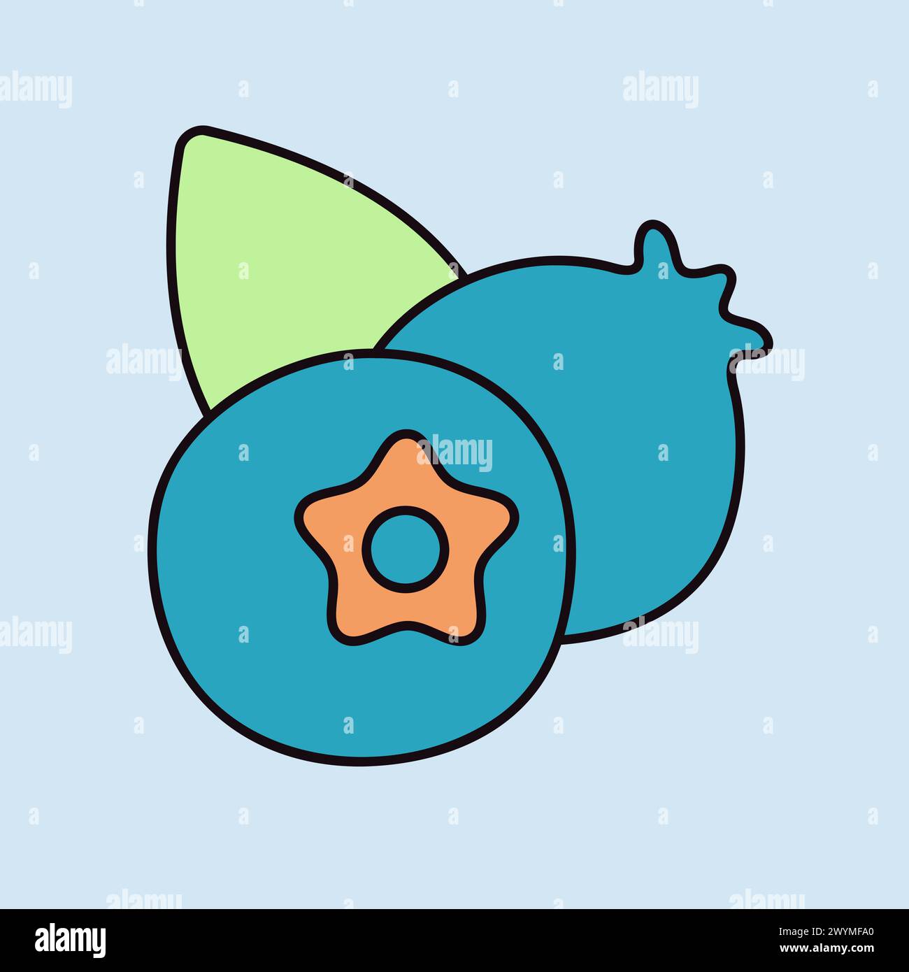 Forest berry sign. Blueberry vector icon. Graph symbol for food and ...