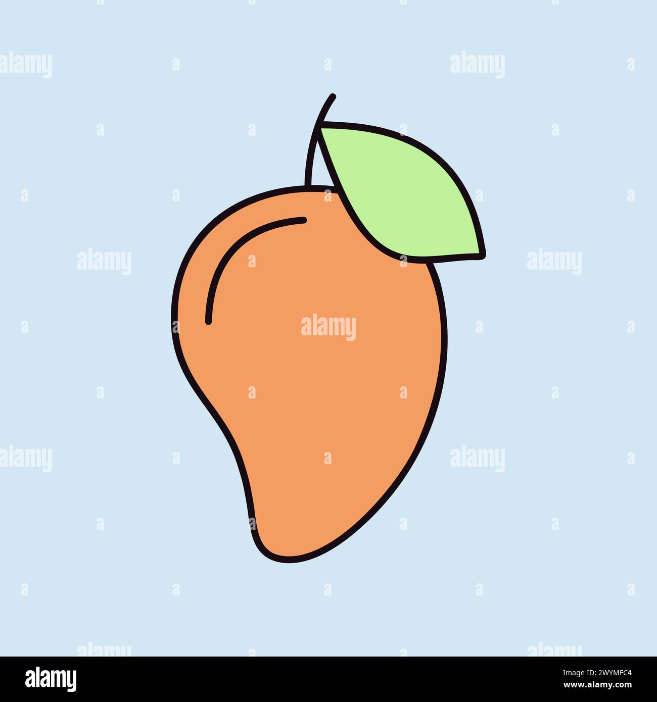 Mango tropical fruit vector icon. Graph symbol for food and drinks web ...
