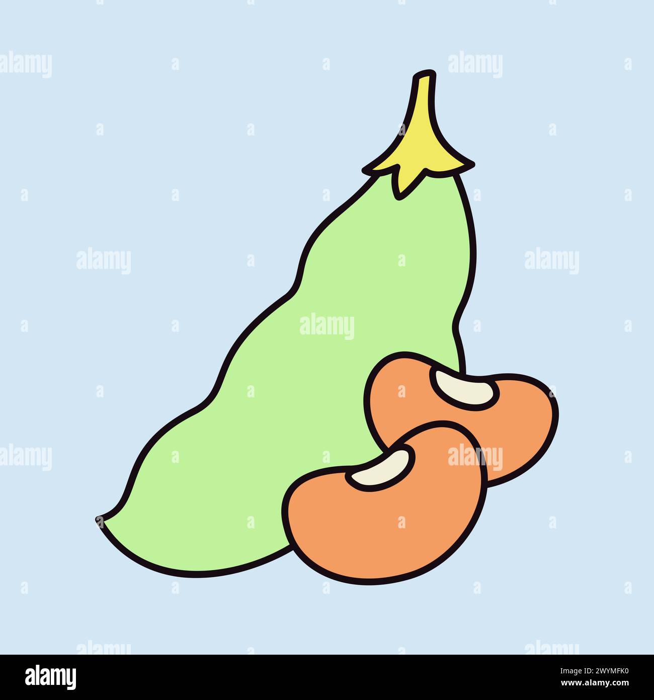 String beans illustration Stock Vector Images - Alamy